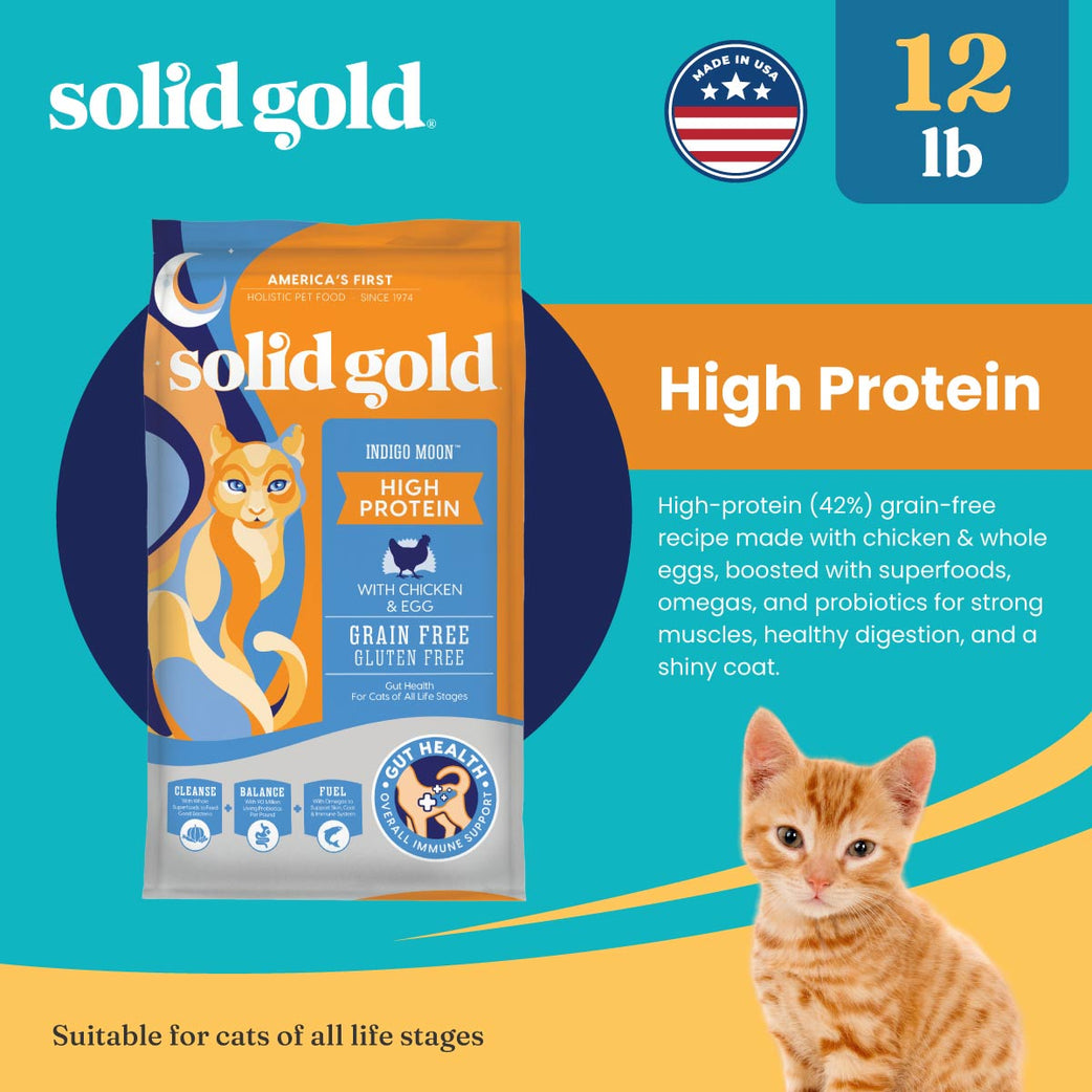 Solid Gold Cat Dry Food Indigo Moon With Chicken (3LB/12LB) - High Pro ...
